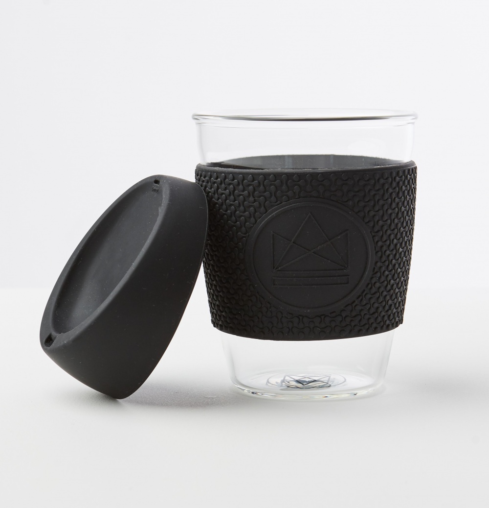 Neon Kactus Reusable Glass Coffee Cup - 340ml - ecoLiving.co.uk