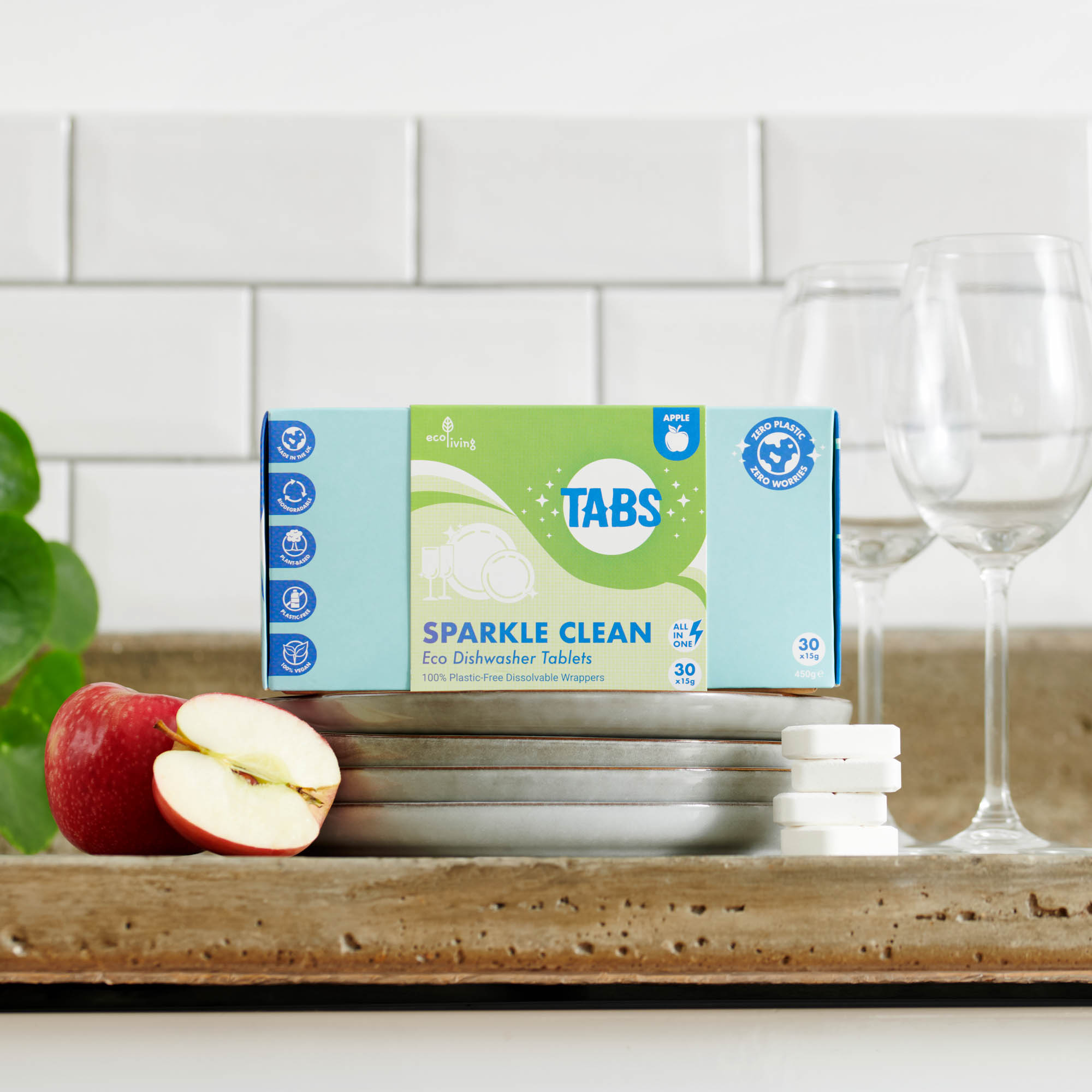 TABS Dishwasher Tablets Sparkle Clean UK - ecoLiving.co.uk