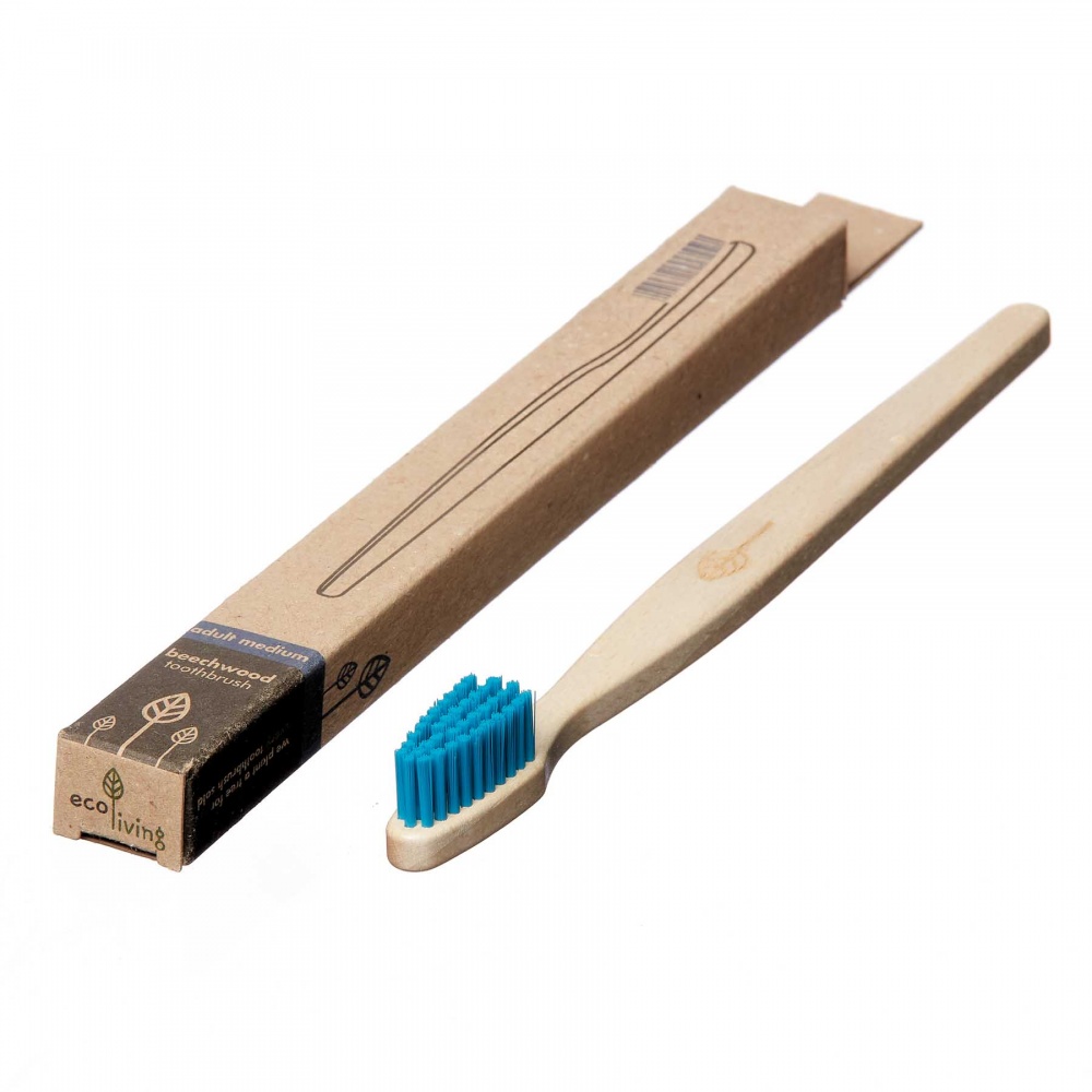 100% Plant-Based Beech Wood Toothbrush (FSC 100%) - ecoLiving.co.uk