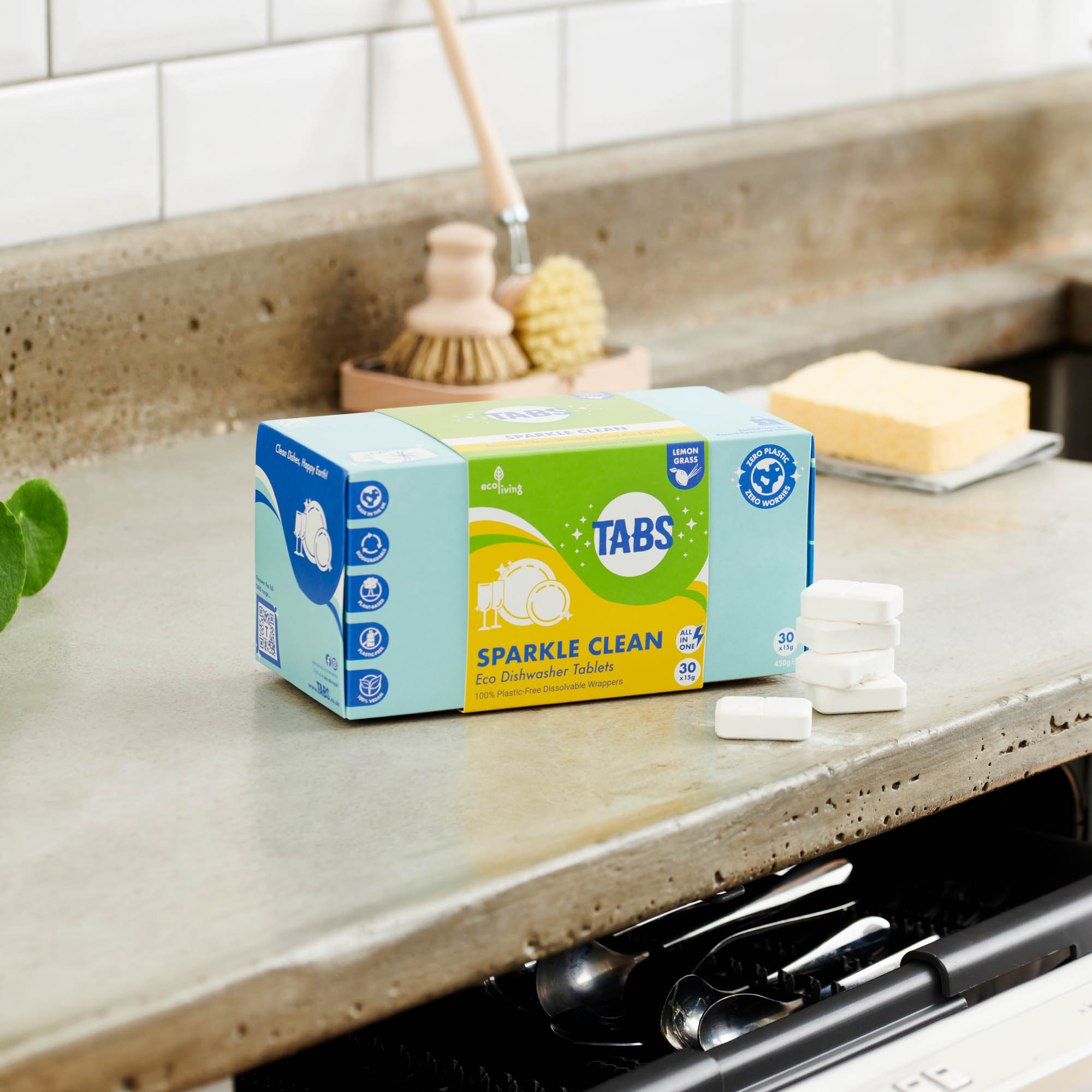 TABS Dishwasher Tablets Sparkle Clean UK - ecoLiving.co.uk