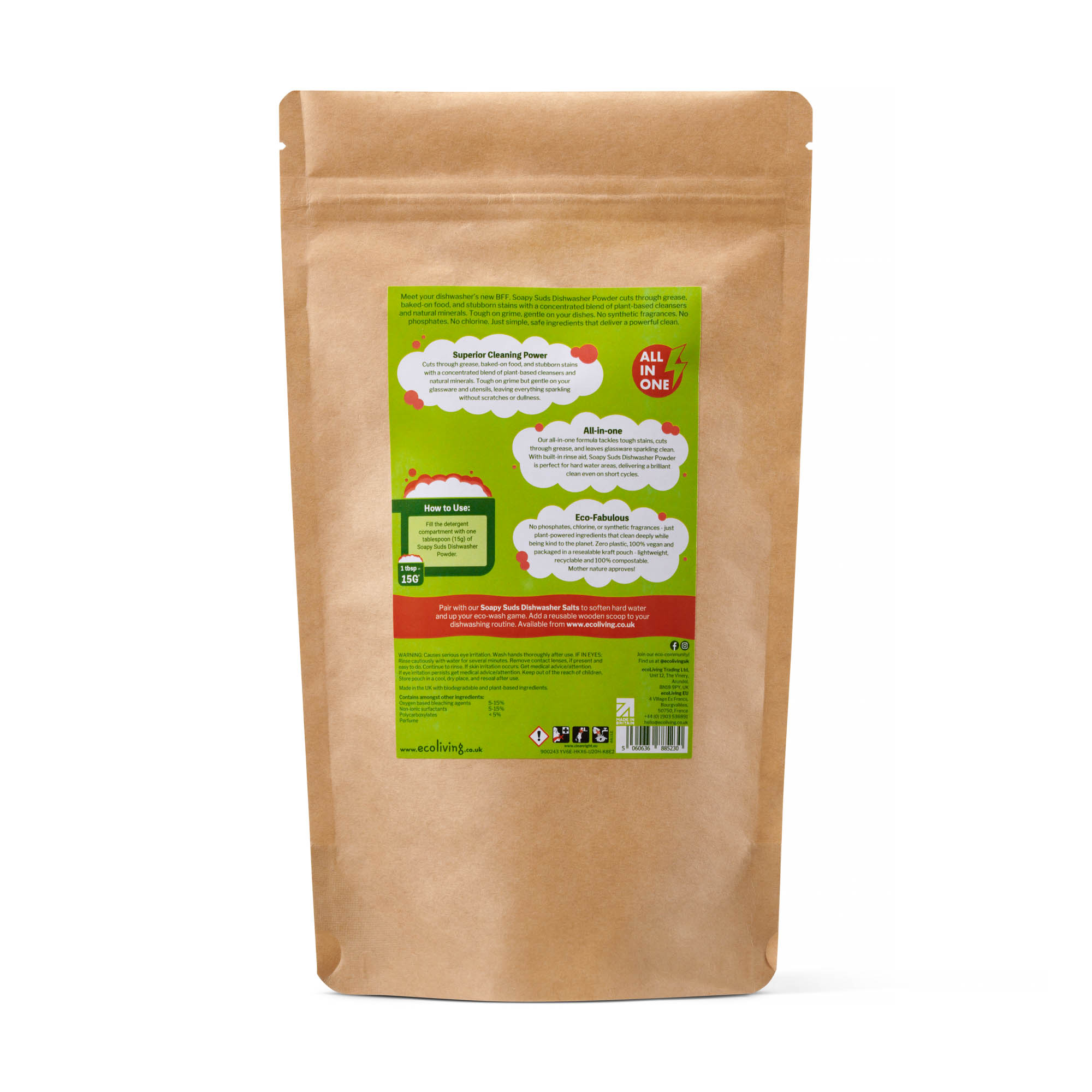 Soapy Suds Dishwasher Powder - UK - ecoLiving.co.uk