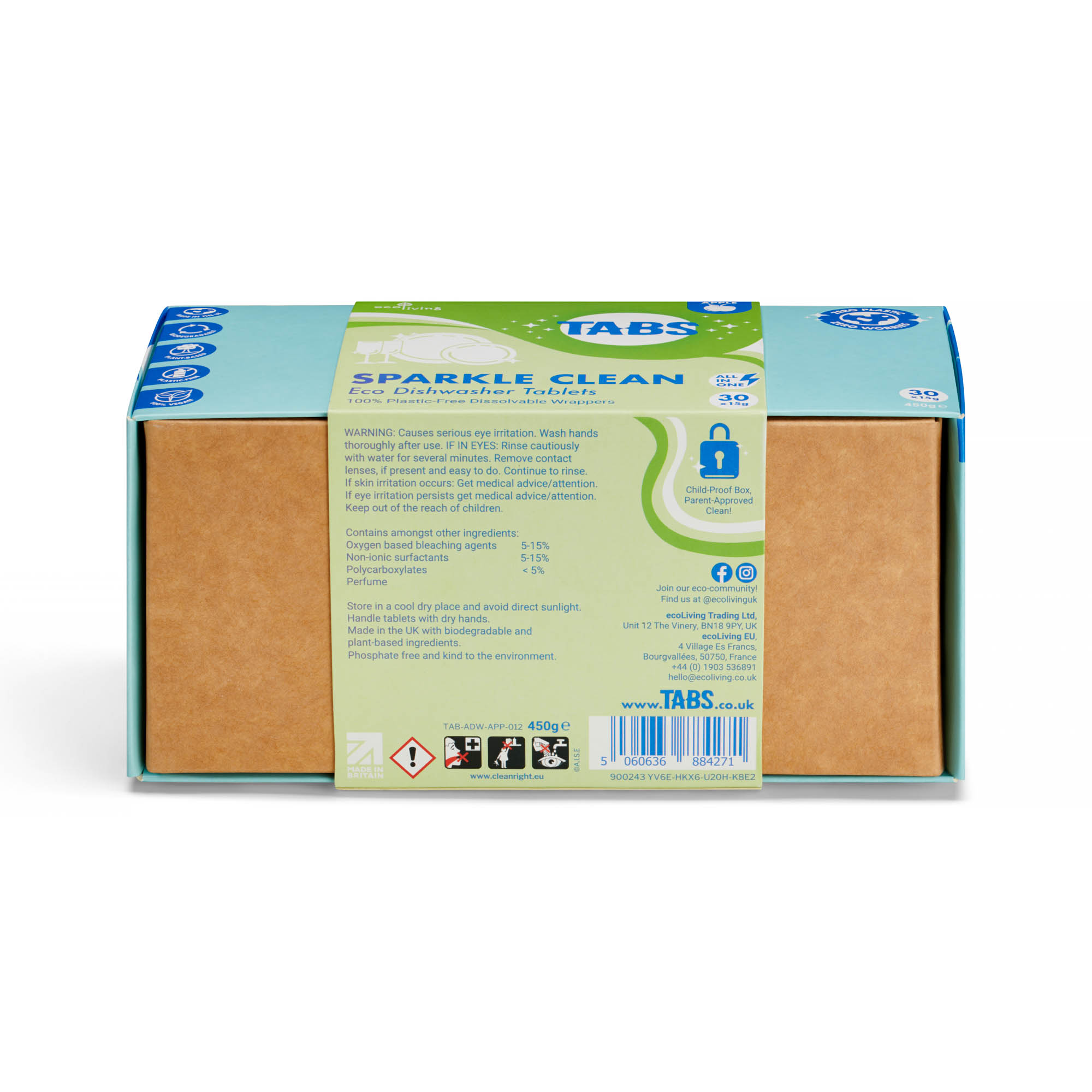 TABS Dishwasher Tablets Sparkle Clean UK - ecoLiving.co.uk