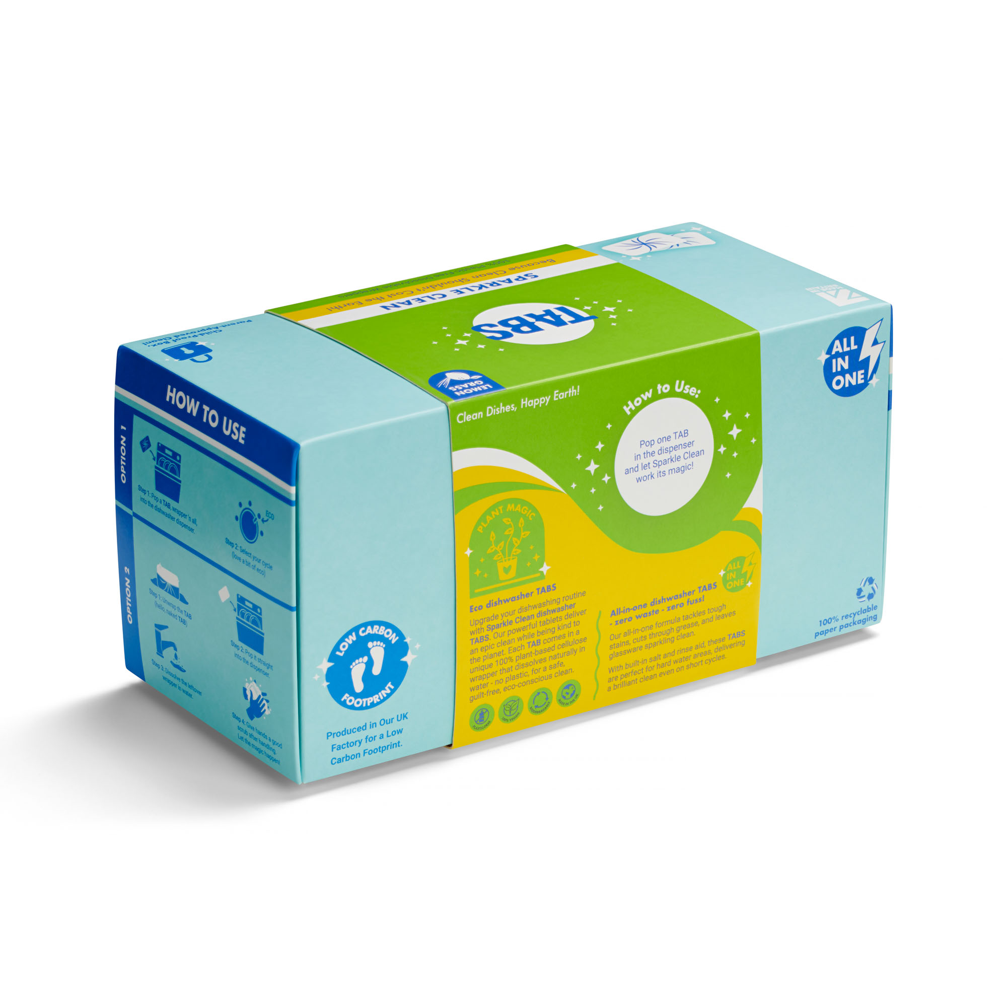 TABS Dishwasher Tablets Sparkle Clean UK - ecoLiving.co.uk