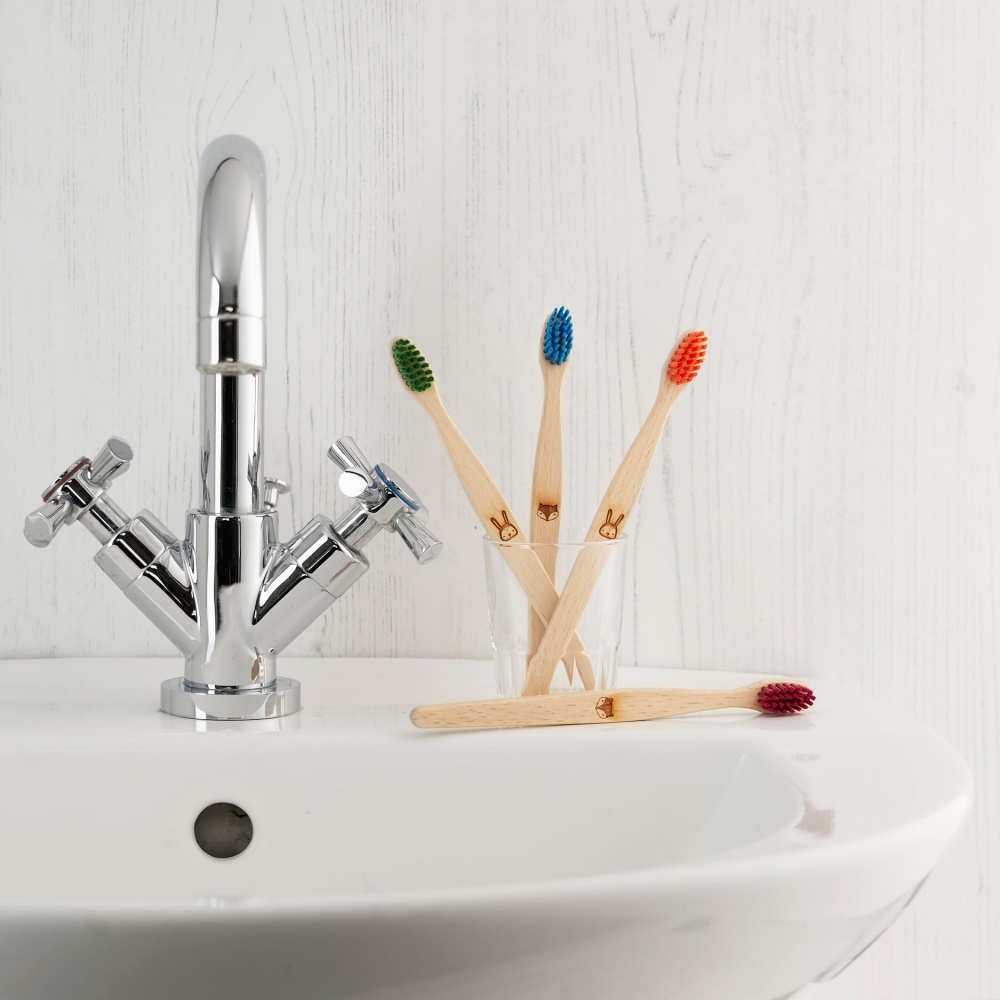 Kids 100% Plant-Based Beech Wood Toothbrush - Rabbit (FSC 100% ...